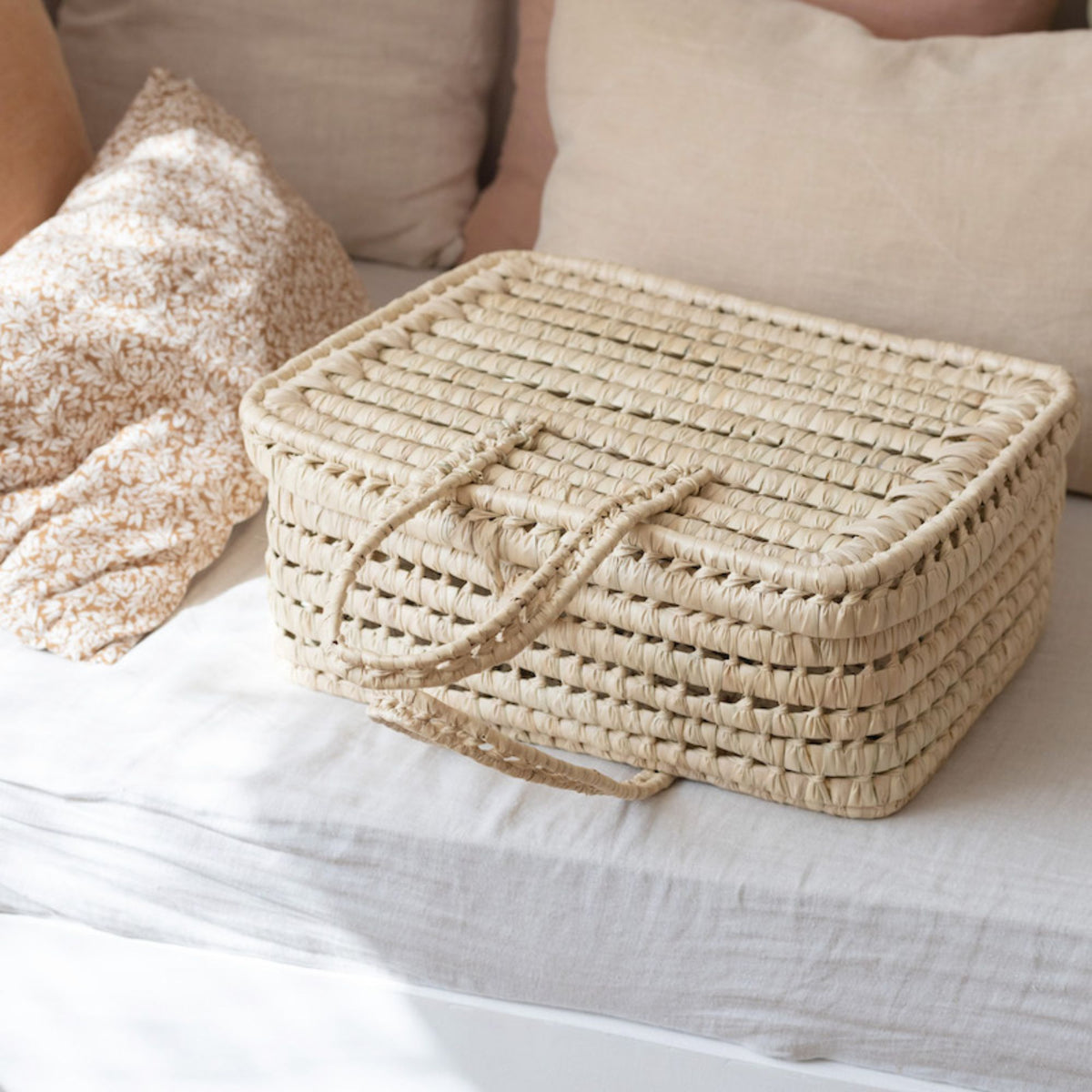 Collection Maroc, Valisette en feuilles de palmier 40cm – Nad Yut