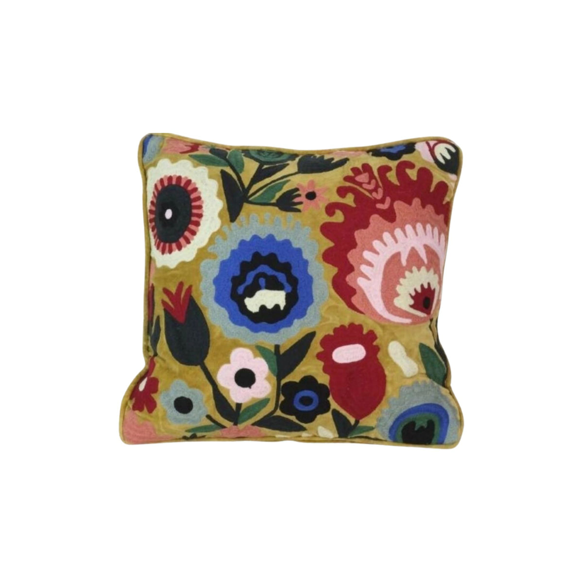 Jamini Design Cushion Cover - Rumi Mustard - Square 40x40 – Nad Yut